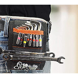 SuZhi Magnetic Wristband for Holding Screws, Magnetic Tool Holder Strip, Magnetic Screw Holder -15pcs Strong Magnets for Holding Screws,Nails for reparing Under The car, Climbing high