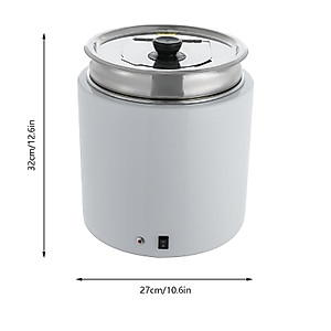 2 Pcs Food Warmers Countertop Soup Warmer Stainless Steel Food Holding Warming Equipment 10L/2.64 gal Commercial Soup Warmer Pot with Hinged Lid Detachable Liners (White, Silver)
