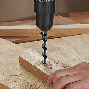 Muretnze 9/16 Inch x 12 Inch Long Auger Drill Bit for Wood, Hex Shank 3/8 Inch for Wood, Extra Long Drill Bits Brad Point Augers Drill Bits for Soft and Hard Wood, Plastic and Drywall.