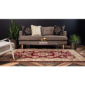 Unique Loom Voyage Collection Traditional Oriental Classic Intricate Design Area Rug (3' 3 x 5' 3 Rectangular, Red/Tan)