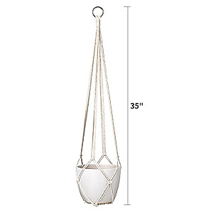 Dahey Macrame Plant Hanger Indoor Hanging Planter Basket Handmade Woven Cotton Rope Flower Pot Decorative Crochet Plant Holder Stand for Boho Home Decor No Tassels,35 Inch,Set of 2