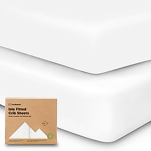 2-Pack Crib Sheets for Boys, Girls - Viscose Derived from Bamboo Fitted Crib Sheet, Baby Crib Sheets Neutral, Crib Mattress Sheet, Toddler Bed Sheets, Baby Sheets for Crib Fitted Sheets (Soft White)