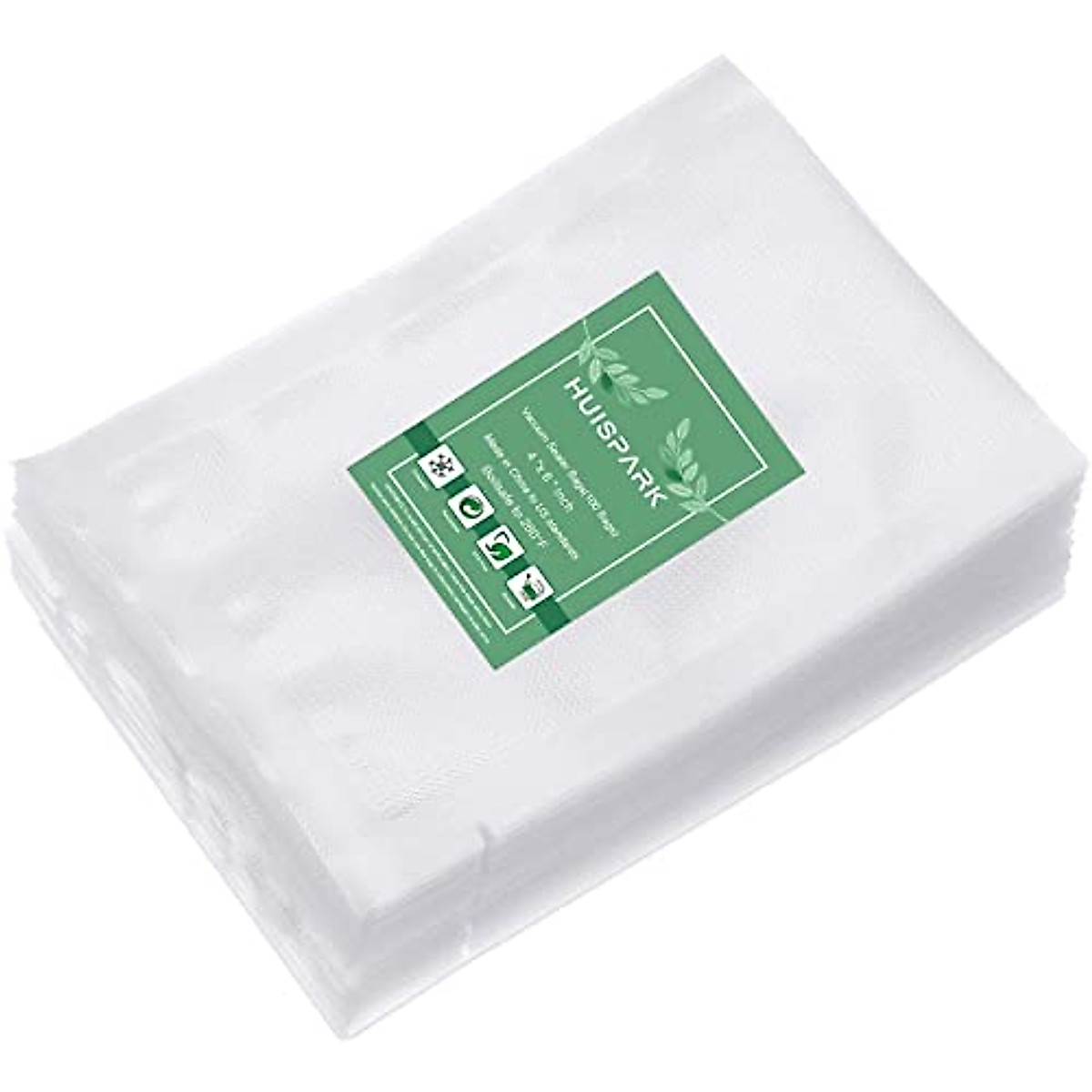 Vacuum Sealer Bags,Heavy Duty Pre-Cut Design Commercial Grade 4x6 Inch Food Sealable Bag for Heat Seal Food Storage,Smell Proof Bags Boilsafe to 280°F Freezable, Resizable,Reuseable (100Pcs)
