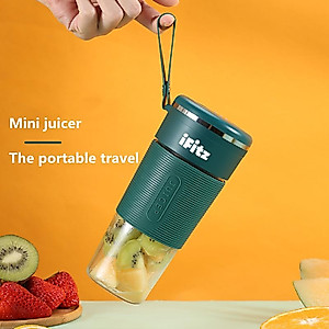 iFitz Portable Rechargable 6 baldes Blender with glass bottle for Shakes and Smoothies and protein blender bottle (Pink)