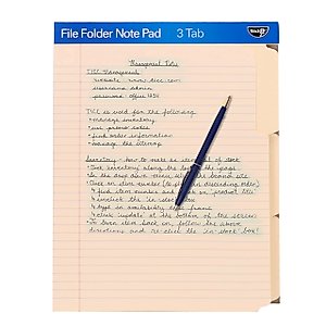 Find It File Folder Notepad - Pack of 12-9.5 x 12.5 Inch Notebook Organizer Folders for Filing, Document, and Clipboard Organization - Cream