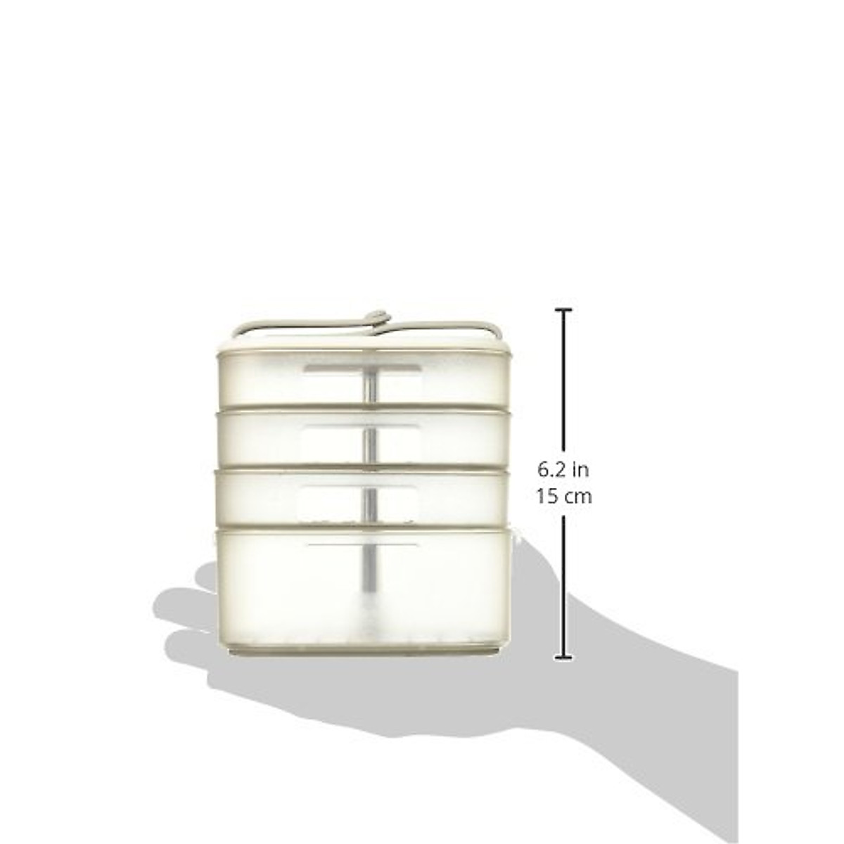 madesmart Portable Swivel Case, 4 Levels of Storage, Soft-Grip Lining, BPA Free, White