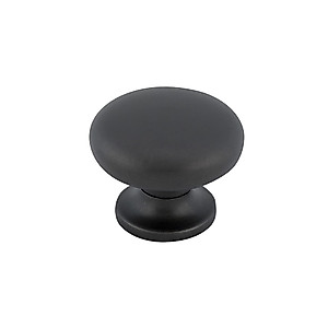 Richelieu Hardware BP486900 Gatineau Collection 1 3/8-inch (35 mm) Matte Black Modern Cabinet and Drawer Mushroom Knob for Kitchen, Bathroom, and Furniture