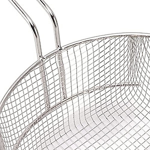 Tgoon Fry Net, Stainless Steel Long Handle Fry Basket Strong Load Bearing Delicate Appearance for Chicken Nuggets(Handle Without Rubber)