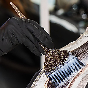 Colortrak Galaxy Glitter 2 Piece Hair Brush Set for Highlighting and Coloring Hair Sections, Includes 2.5 Inch Wide Celestial Glow Soft Bristle Brush, 3 Inch Wide Meteor Shower Stiff Bristle Brush