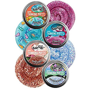Crazy Aaron's Putty Mini Tins Mystical Crystal, Ukulele, Starfish & Rose Gold Gift Set Bundle - 4 Pack (13.3g Each)