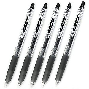 Pilot Juice Retractable Premium Gel Ink Roller Ball Pens, Ultra Fine Point,-0.38mm- Black Ink,-Value Set of 5