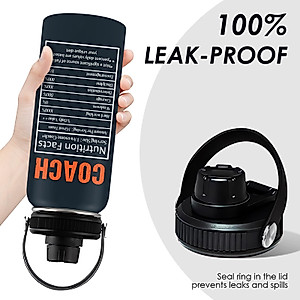 WWHSAI Coach Gifts - Baseball, Soccer Coach Gifts for men, Cheer Coach Gift - Birthday Gift Idea for Appreciation coach men - 32oz Insulated Travel Water Bottle Coffee Mug Coach Nutriton Facts