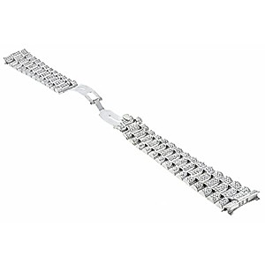 Ewatchparts 20MM 18KW PRESIDENT WATCH BAND WITH ALL DIAMOND LINKS COMPATIBLE WITH ROLEX DAY DATE 8CTS