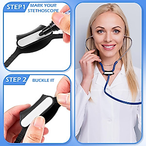 10 Pcs Stethoscope Name Tag Stethoscope ID Tag Personalized Identification Tag with Name Label Stickers Practical Gift Nurses, Doctors, Veterinarians and Med Students