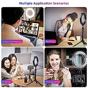 Webcam Ring Light for Laptop, 6 inch Zoom Lighting,Video Conference Lighting, MacBook Ipad Light for Teleworking/Zoom Calls/Self Broadcasting/Live Streaming/YouTube Video/TikTok