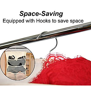 Home-X Hanging Bra and Sock 15-Pocket Closet Organizer, Wardrobe Storage Hanger for Underwear, Bra, Socks - 30 Inches Long