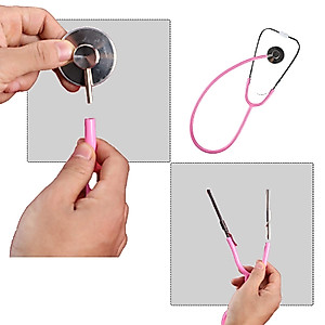 MorTime Dual Head Stethoscope, Real Working Stethoscope for Kids Cosplay, Educational Equipment, Pink (1 pc)