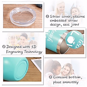 Teacher Appreciation Gifts, Teacher Gifts Thank You, Coffee Mug for Teachers, Teacher Tumbler with Straws Lids and Brushes for Graduation Educators Birthday Christmas Gift, 12 OZ (Mint, Rose Gold)