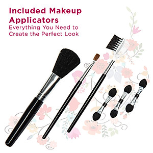 Vokai Makeup Kit Set - 32 Eye Shadows 6 Lip Glosses 2 Lip Gloss Wands 2 Lipsticks 1 Face Powder Duo 1 Blush Powder Duo 1 Mascara - Case with Carrying Handle
