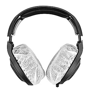 Geekria 100 Pairs Disposable Headphones Ear Cover for Large Over-Ear Headset Earcup, Stretchable Sanitary Ear Pads Cover, Hygienic Ear Cushion Protector (L/White)