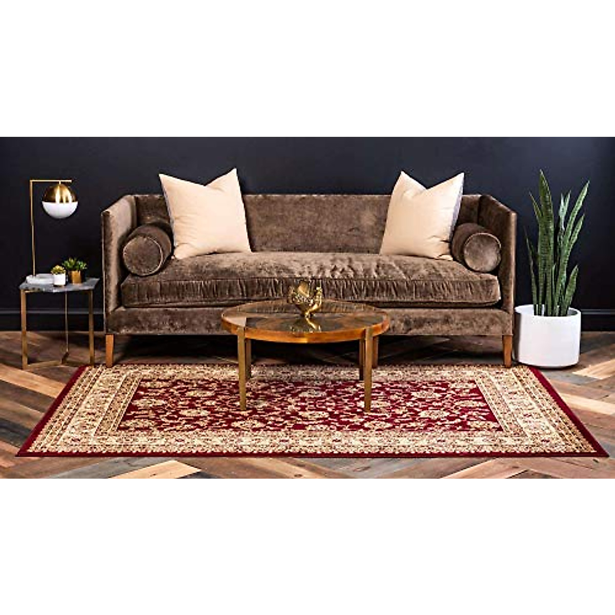 Unique Loom Voyage Collection Traditional Oriental Classic Intricate Design Area Rug (3' 3 x 5' 3 Rectangular, Red/Gold)