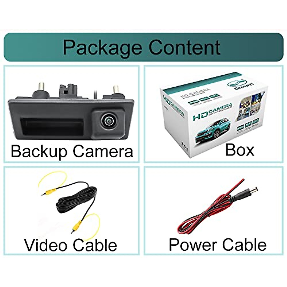 Vehicle HD 720P Backup Camera for Audi A4L A5 A3 Q3 Q5 RS6 for VW Passat Tiguan Jetta Sharan Touareg Lavida Skoda, Car Rear View Trunk Handle Camera