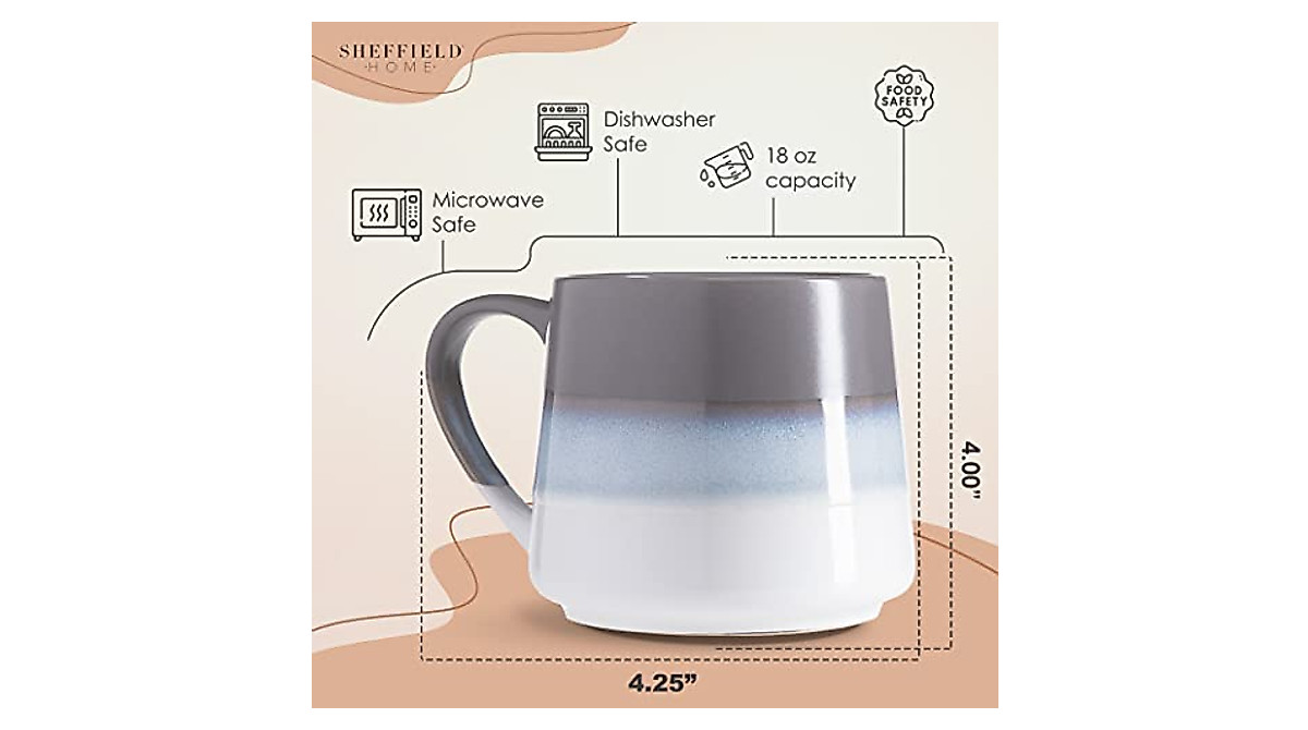 Heartland Hive Ombre Stoneware Coffee Mug Set - 20 oz