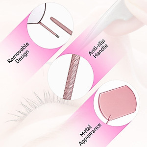 Embagol Lash Mirror Extra Large Makeup Mirror for Eyelash Extensions Detachable Stainless Steel Square Round Lash Extension Accessories(Pink)