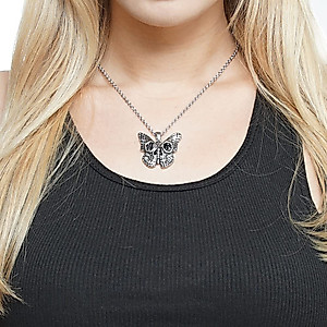 Controse Butterfly Skull Necklace with Pendant (16" - 18" adjustable chain)
