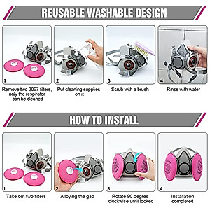 Reusable Respirator, MYGCCA Dust Respirator with Filter 2091 for Painting, Epoxy Resin, Asbestos, Particulate, Sanding, Machine Polishing and Other Work