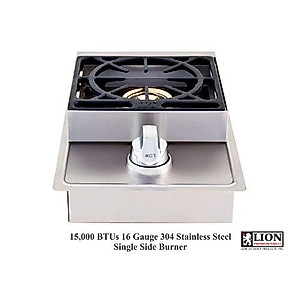 Lion Premium Grills L5631 Natural Gas Single Side Burner, 20-1/2 by 12-1/2-Inch