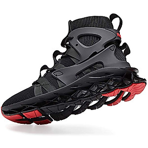 Hello MrLin Men's Running Shoes Non Slip Athletic Tennis Walking Blade Type Sneakers Hip Hop Black