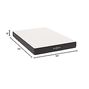 Modway Aveline Gel Infused Memory Mattress with CertiPUR-US Certified Foam, Full, White