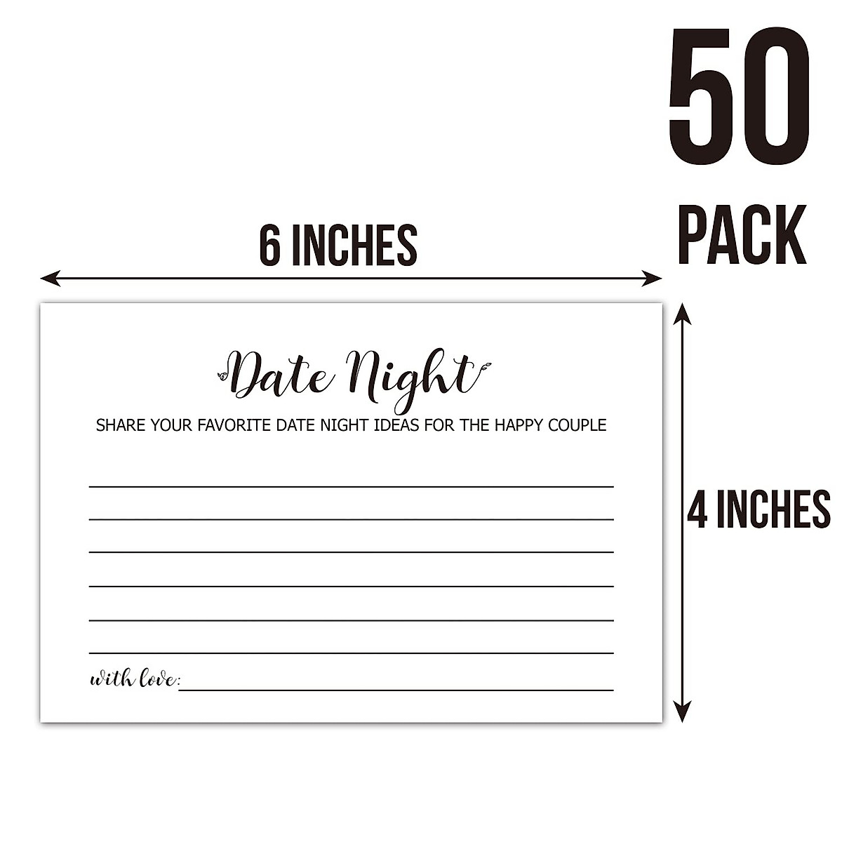 TENTADO 50 Date Night Cards, Date Night Ideas Great Gifts for Couples, Husband, Wife, Boyfriend, Girlfriend, Anniversary, Bride and Groom, Romantic Conversation Starter Card Set, 4X6 Inch.