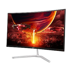 Acer 27" WQHD 2560 x 1440 1500R Curved PC Gaming Monitor | AMD FreeSync Premium | Up to 170Hz Refresh | 1ms VRB | VESA Mount | HDR10 | 1 x Display Port 1.2 & 2 x HDMI 2.0 | EDA270U Pbmiipx | Silver