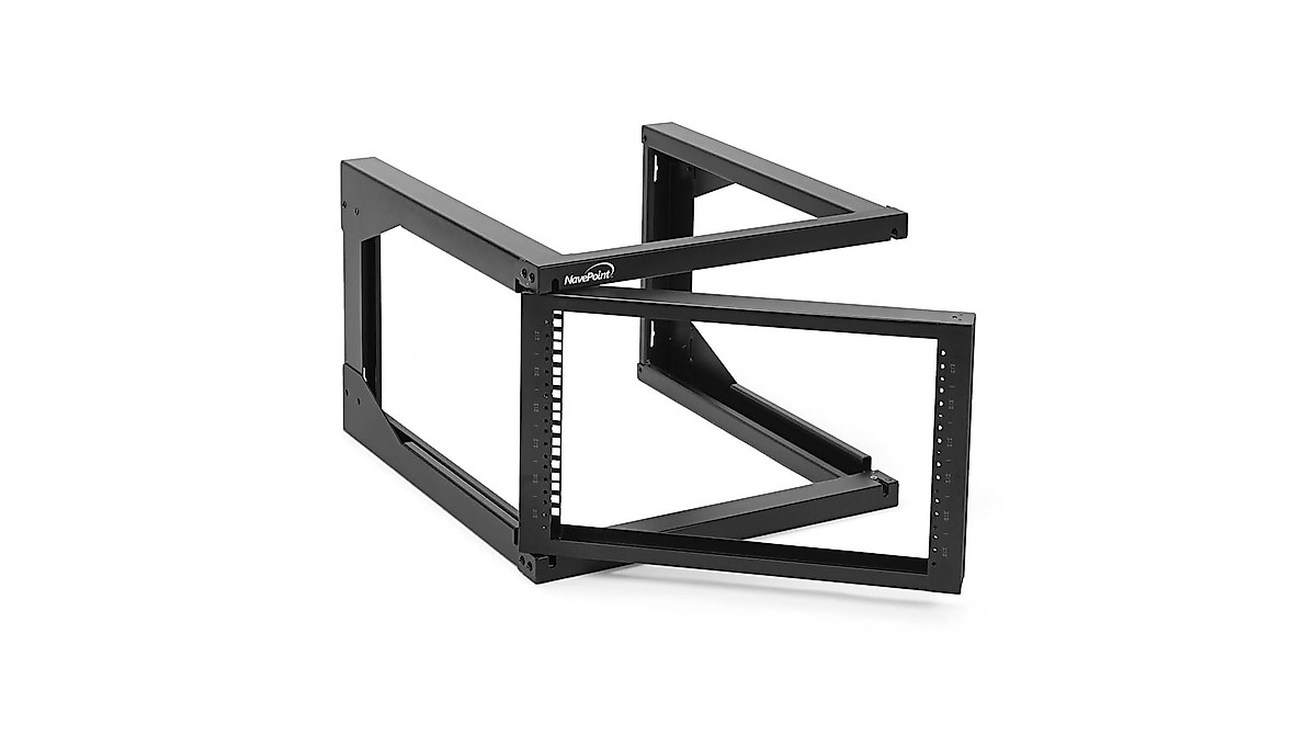 NavePoint 6U Wall Mount Server Rack with Swing Gate - Space-Saving Design