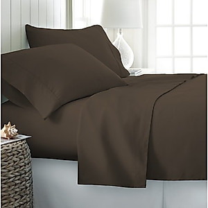 Hotel Quality 600 Thread Count Twin-XL Flat Sheet,100% Long Staple Egyptain Cotton Brown Top Sheet, Extra Softness Durable Sateen Weave Sheet ( Twin-XL, Brown Top Sheet)
