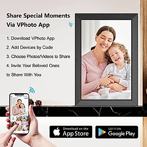 Extra Large Digital Picture Frame - 19 inch Dual-WiFi Digital Photo Frame Wall Mountable, 32GB WiFi Smart Frame, Full Function, Share Photos and Videos via App or Email Instantly, Free Cloud Storage