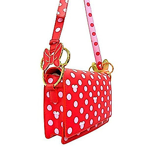 Loungefly Disney Minnie Mouse Pink Polka Dot Bow Strap Crossbody Purse Handbag