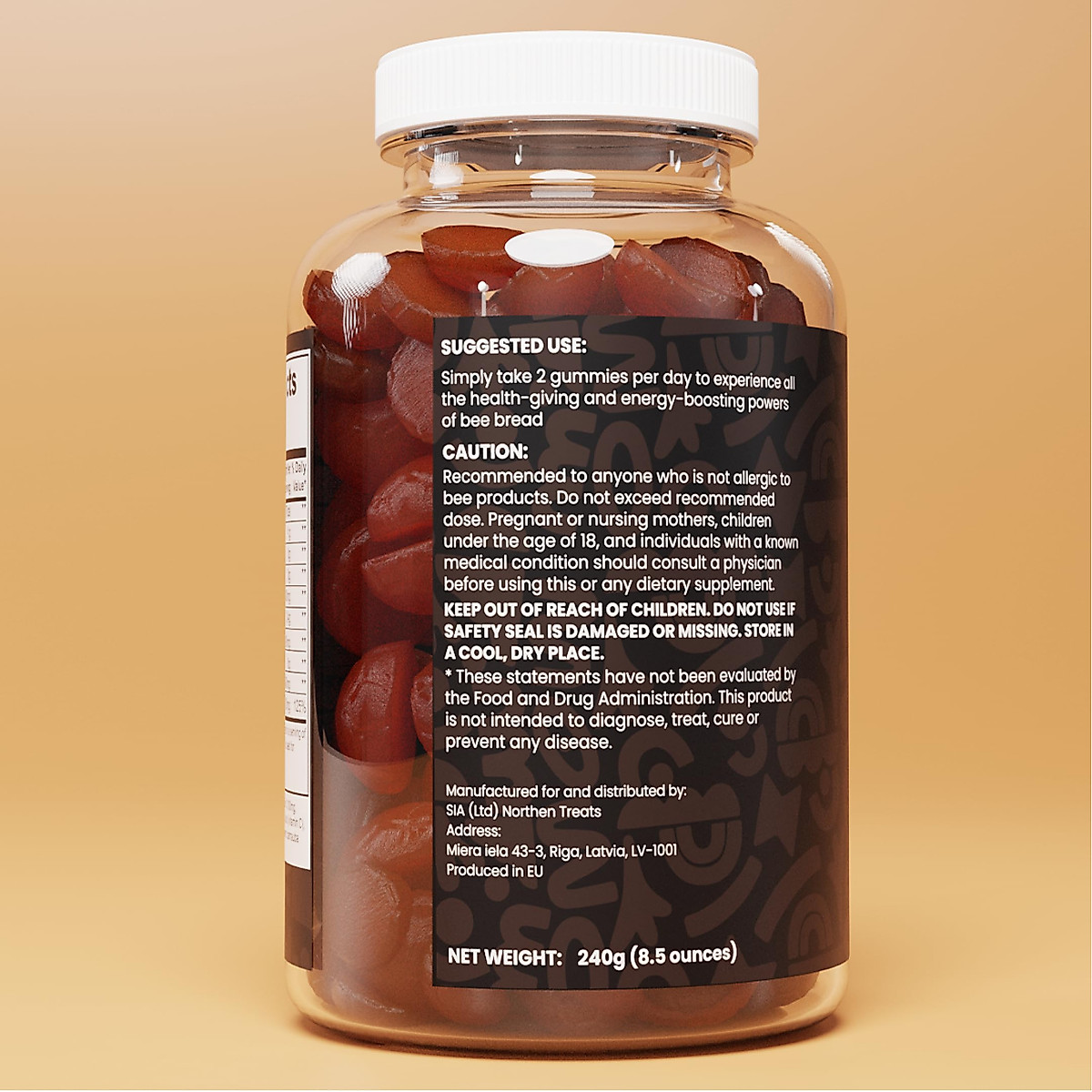 Kiin Bee Pearl Gummies - Bee Bread (fermented Bee Pollen) | 100% Natural Superfood Rich in Vitamins A, B, C, E, K, Mg, P, Enzymes, Amino Acids, Antioxidants, Omega 3 6 9 - Metabolism & Immunity