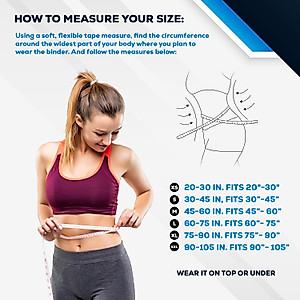 NYOrtho Abdominal Binder Lower Waist Support Belt - Compression Wrap - Men - Women MADE IN USA (30" - 45") 3 Panel - 9"