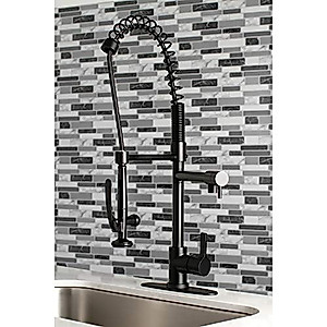 Kingston Brass LS8500CTL Continental Pre-Rinse Kitchen Faucet, Matte Black