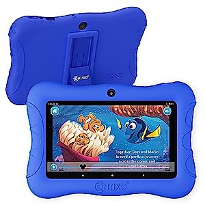 Contixo Kids Tablet V9, 7-inch HD, Ages 3-7, Toddler Tablet with Camera, Parental Control - Android 10, 32GB, WiFi, Learning Tablet for Kids, DkBlue