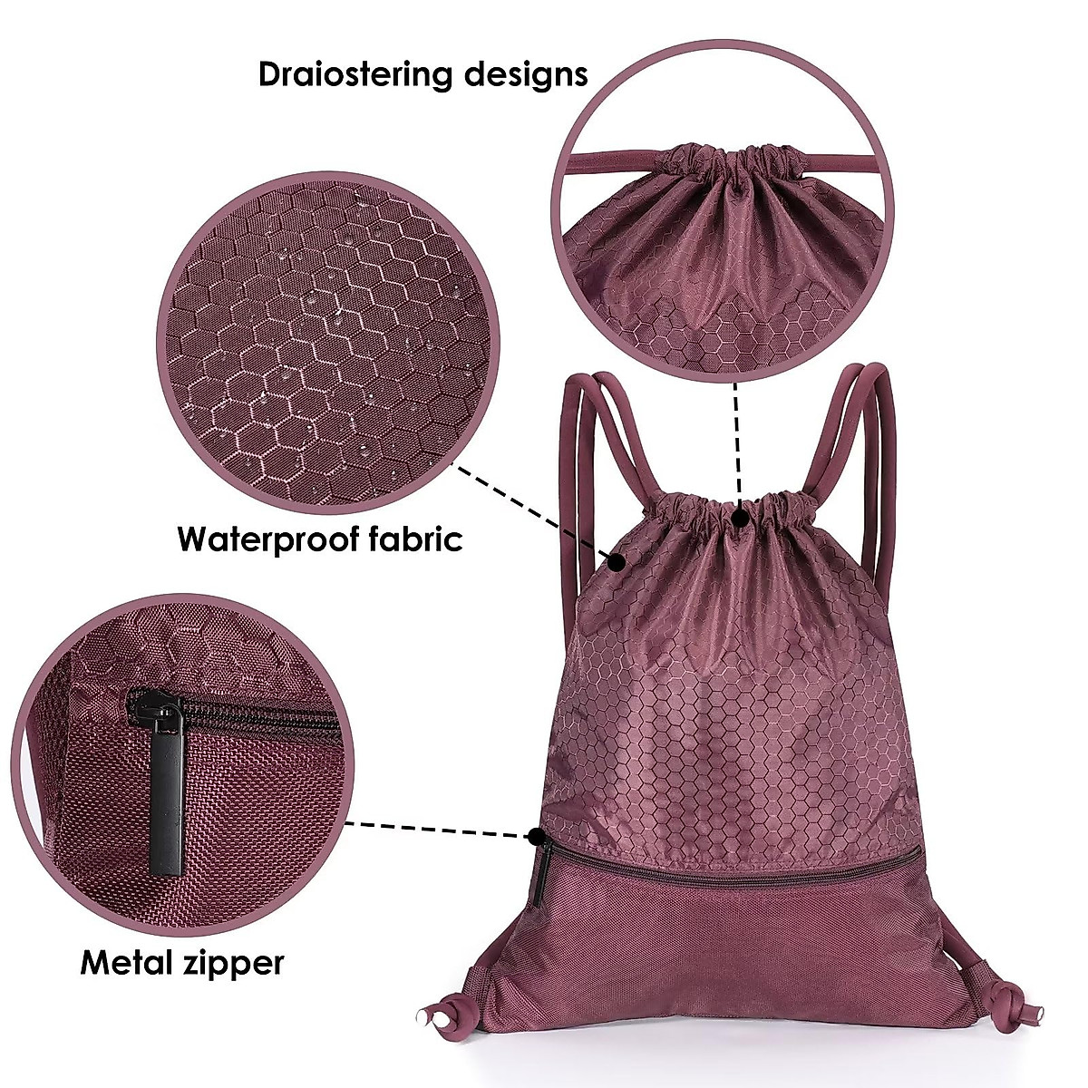 GAENMESN Drawstring Backpack Sport Gym Bag Backpack Bag Basketball Bag Leisure Hiking Yoga Dance Bag Travel Camping Team Work Bag