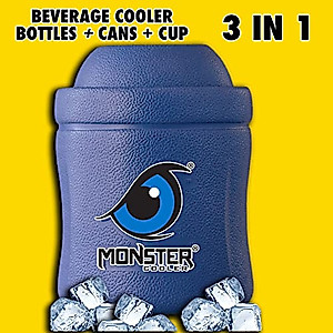 MONSTER COOLER 3-in-1 ONLY Adjustable Can/Bottle Cooler | ONLY Lightweight Indestructible Beverage Cooler | Fits most Bottle Shapes and Sizes | for Hard Seltzer, Beer, Soda (Island Paradise, Single)
