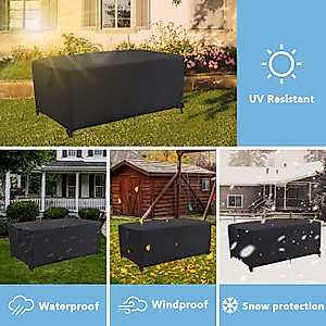 Jungda Patio Furniture Set Covers,68 Inch Rectangle Outdoor Dining Table Cover,Waterproof Outside Table Cover Furniture Cover - 68 X 38 X 28 Inch