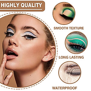 Eyeshadow Primer White Eye Shadow Primer Liquid Matte Eye Primer Waterproof Long Lasting Uniform Color Rendering Eyeshadow Primer for Women Oily Lids Eyeshadow Makeup-White