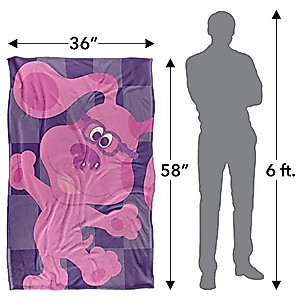 Blues Clues Blanket, 36"x58" Blue's Clues Large Magenta Silky Touch Super Soft Throw Blanket