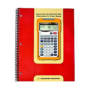 Calculated Industries 4019 Material Estimator Calculator,Yellow & Calculated Industries 2140 Construction Master Pro Workbook and Study Guide | 4 Comprehensive Sections