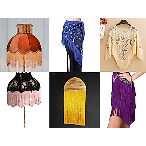 MONIDOOR Chainette Fringe Trim 6 Inch 10 Yards Tassel Fringe Trim for Sewing Craft DIY Decoration(918 Dark Brown)